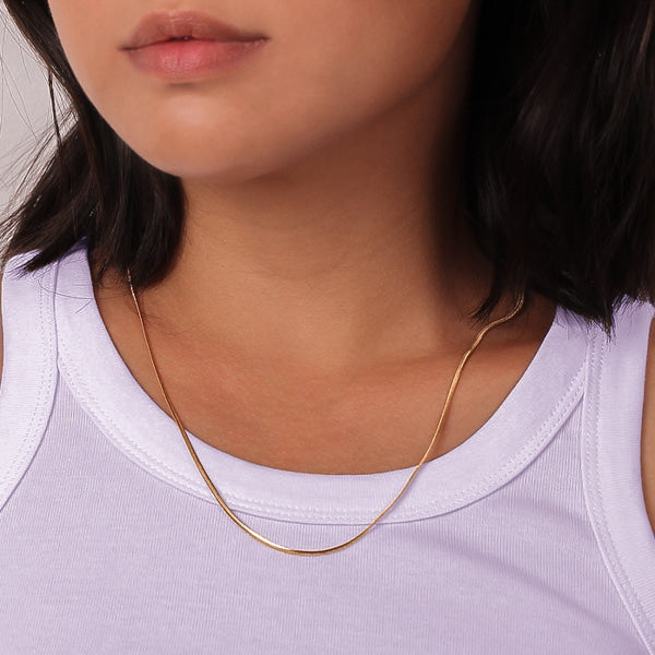 Thin 1.5mm Gold Snake Chain Necklace | Classy Women Collection