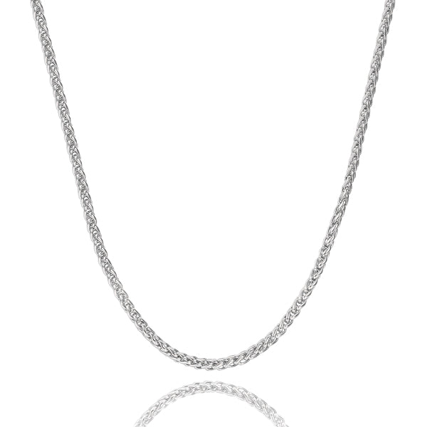 4mm Silver Wheat Chain Necklace | Classy Women Collection