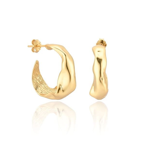 Gold Irregular Hoop Earrings | Classy Women Collection