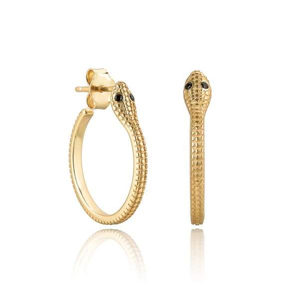 Gold Snake Hoop Earrings | Classy Women Collection