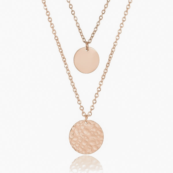 Rose Gold Layered Coin Necklace Set | Classy Women Collection