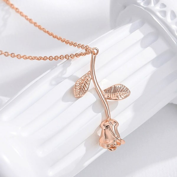 Rose Gold Rose Pendant Necklace | Classy Women Collection