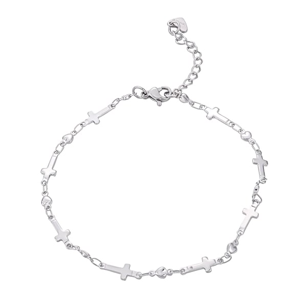 Silver Cross Chain Anklet | Classy Women Collection