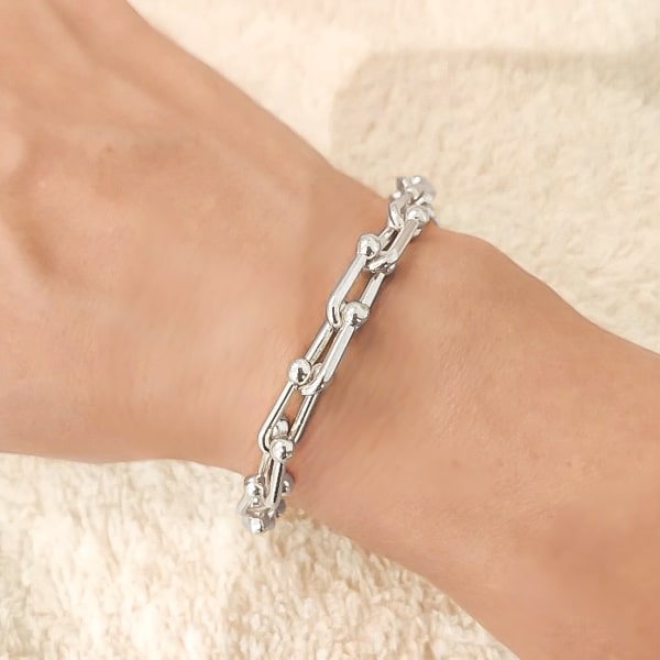 Silver Designer Link Chain Bracelet | Classy Women Collection