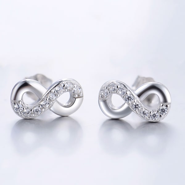 Silver Infinity Stud Earrings | Classy Women Collection