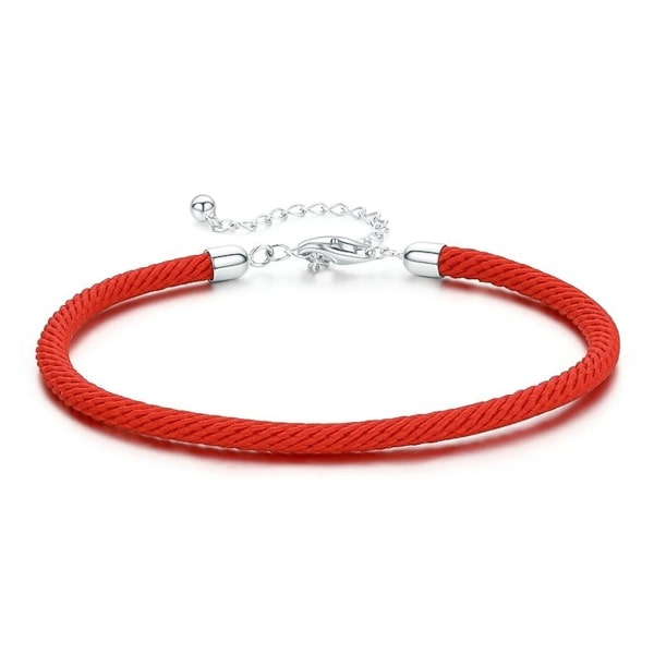 Sterling Silver Simple Red Rope Bracelet | Classy Women Collection
