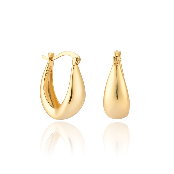 Thick Gold Teardrop Hoop Earrings | Classy Women Collection