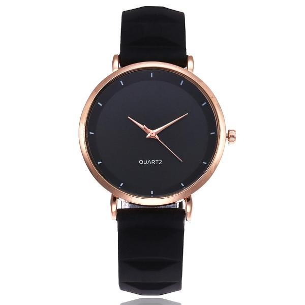 Simple Black Watch with Black Silicone Strap and Rose Gold Case | CWC ...