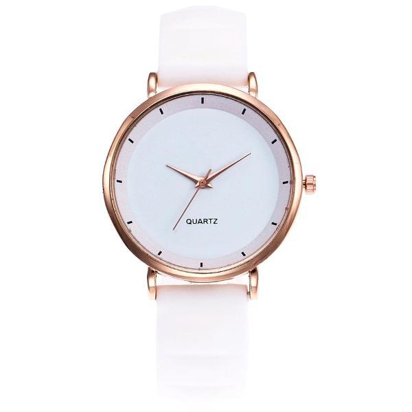 White Women's Watch with White Silicone Strap & Rose Gold Case | CWC ...