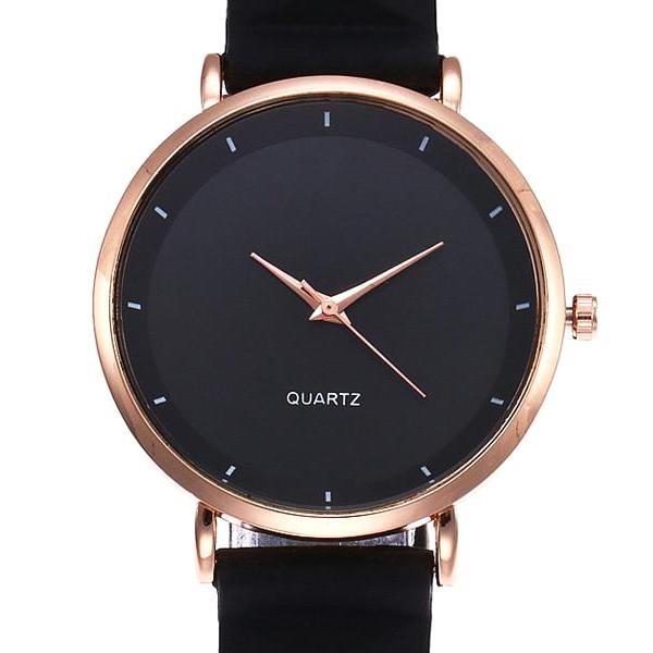 Simple Black Watch with Black Silicone Strap and Rose Gold Case | CWC ...